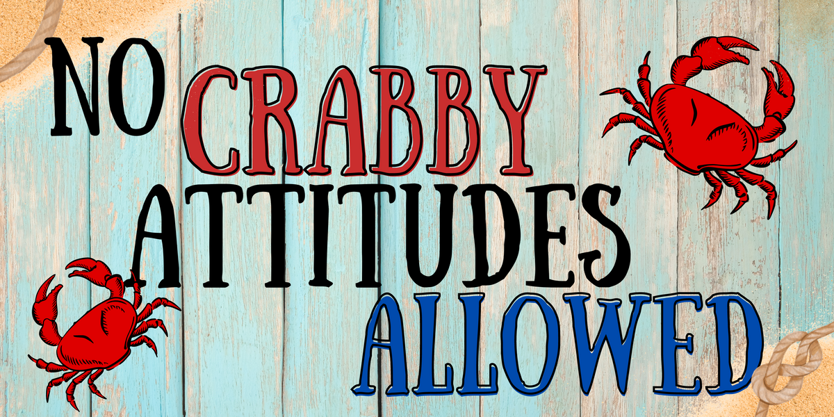 No Crabby Attitudes Allowed- Summer Beach Nautical Wreath Sign – Wreath ...