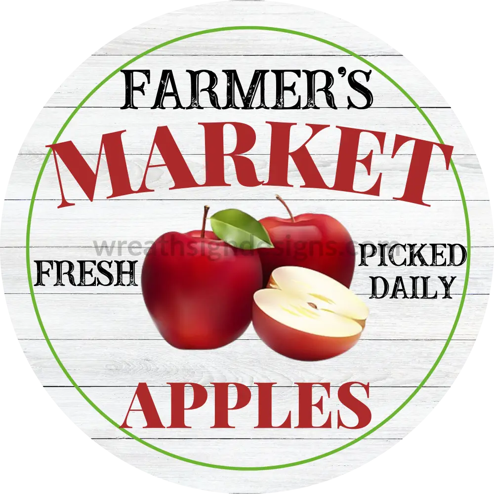 Farmers Market-Apples Metal Sign – Wreath Sign Designs