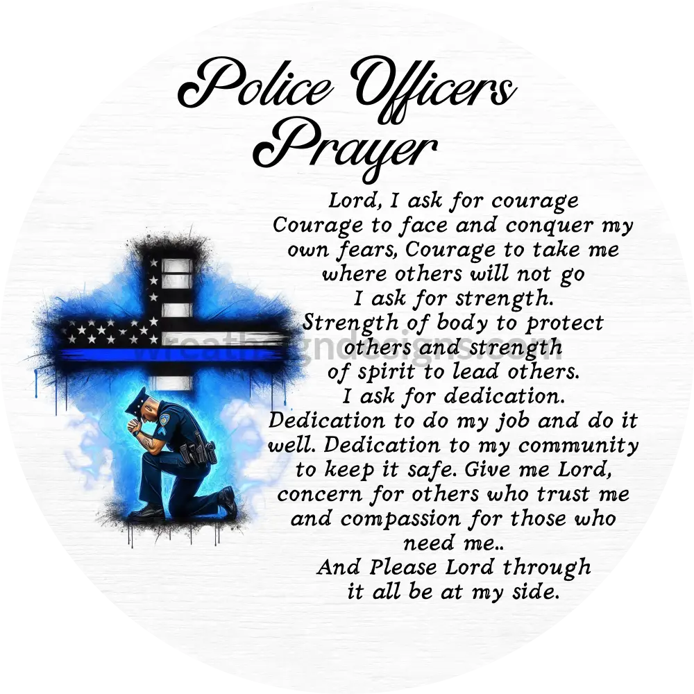 Police Officers Prayer. Metal Sign – Wreath Sign Designs
