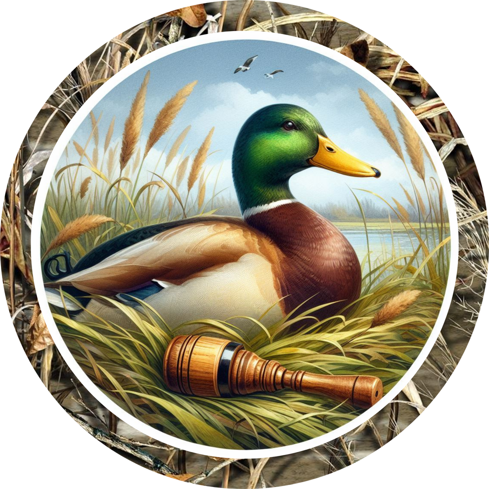 Jeanne Duck Hunting Metal Sign – Wreath Sign Designs
